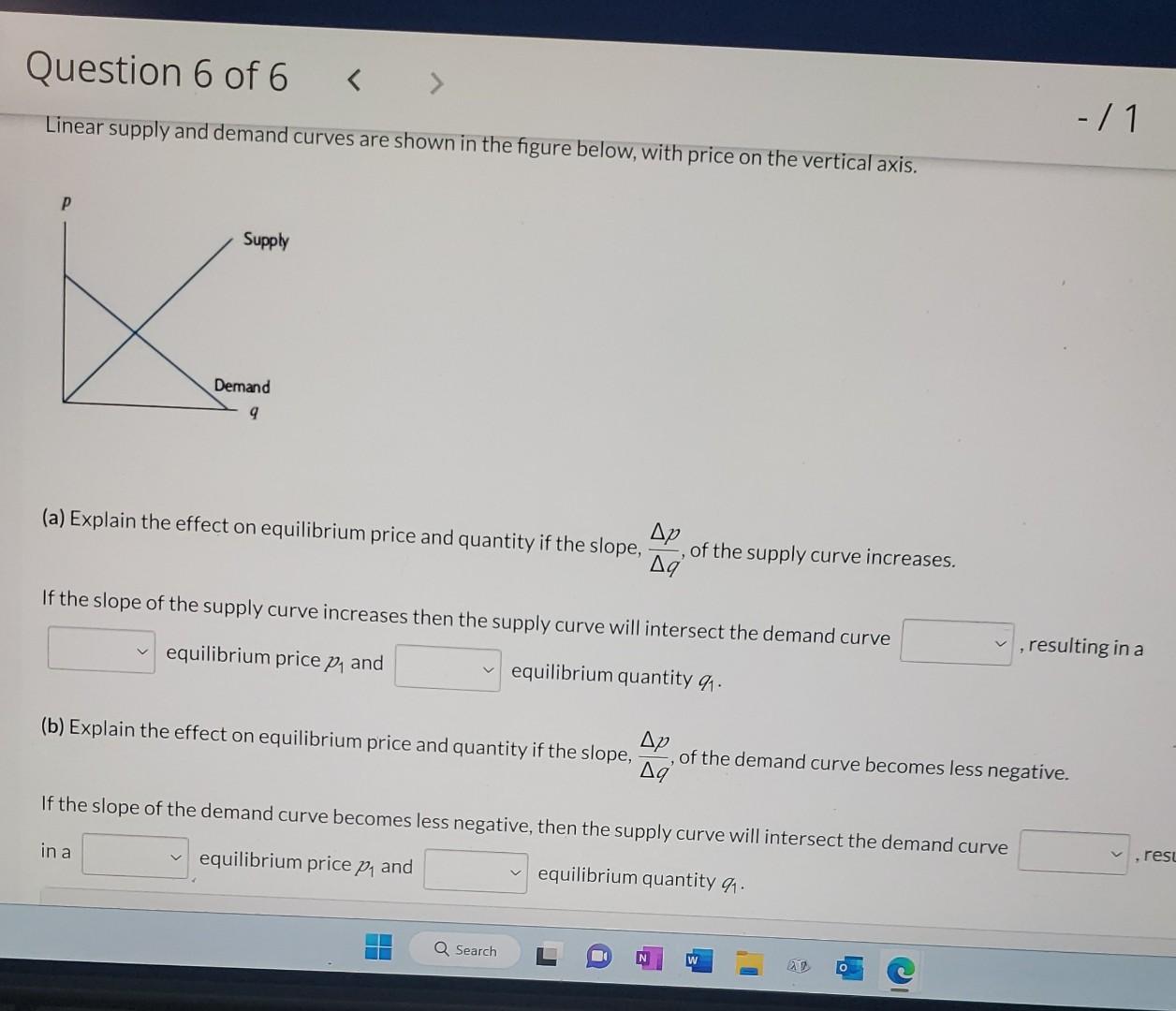 Solved Linear supply and demand curves are shown in the | Chegg.com