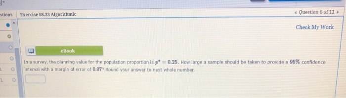 Solved stions Exercise 08.33 Algorithmic Question 8 of 11 | Chegg.com