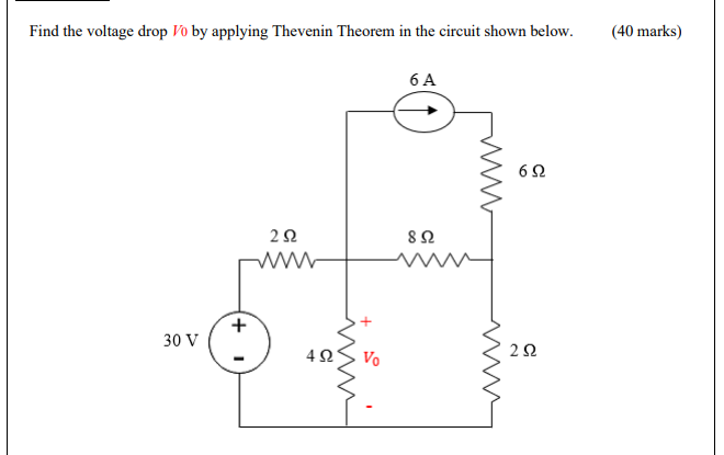 Solved Find the voltage drop \( ﻿V_{0} \) ﻿by applying | Chegg.com