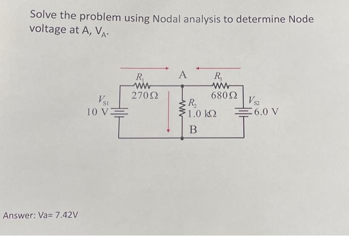 Solved Solve the problem using Nodal analysis to determine | Chegg.com