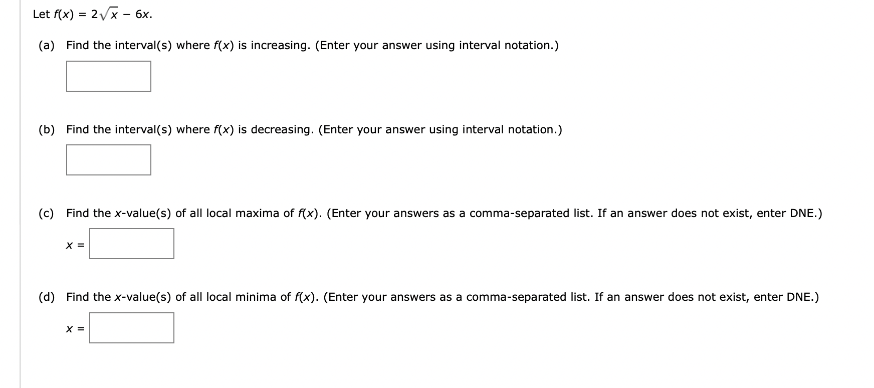 Solved Let f(x)=2x2-6x.(a) ﻿Find the interval(s) ﻿where f(x) | Chegg.com