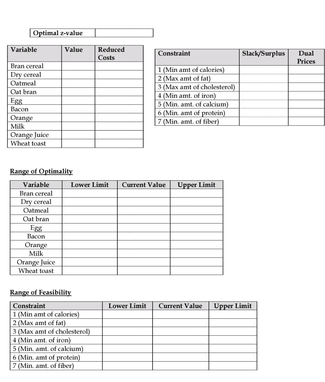 Solved A Diet Example Breathtakers, a health and fitness | Chegg.com