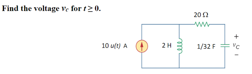Solved Find the voltage vc ﻿for t≥0. | Chegg.com