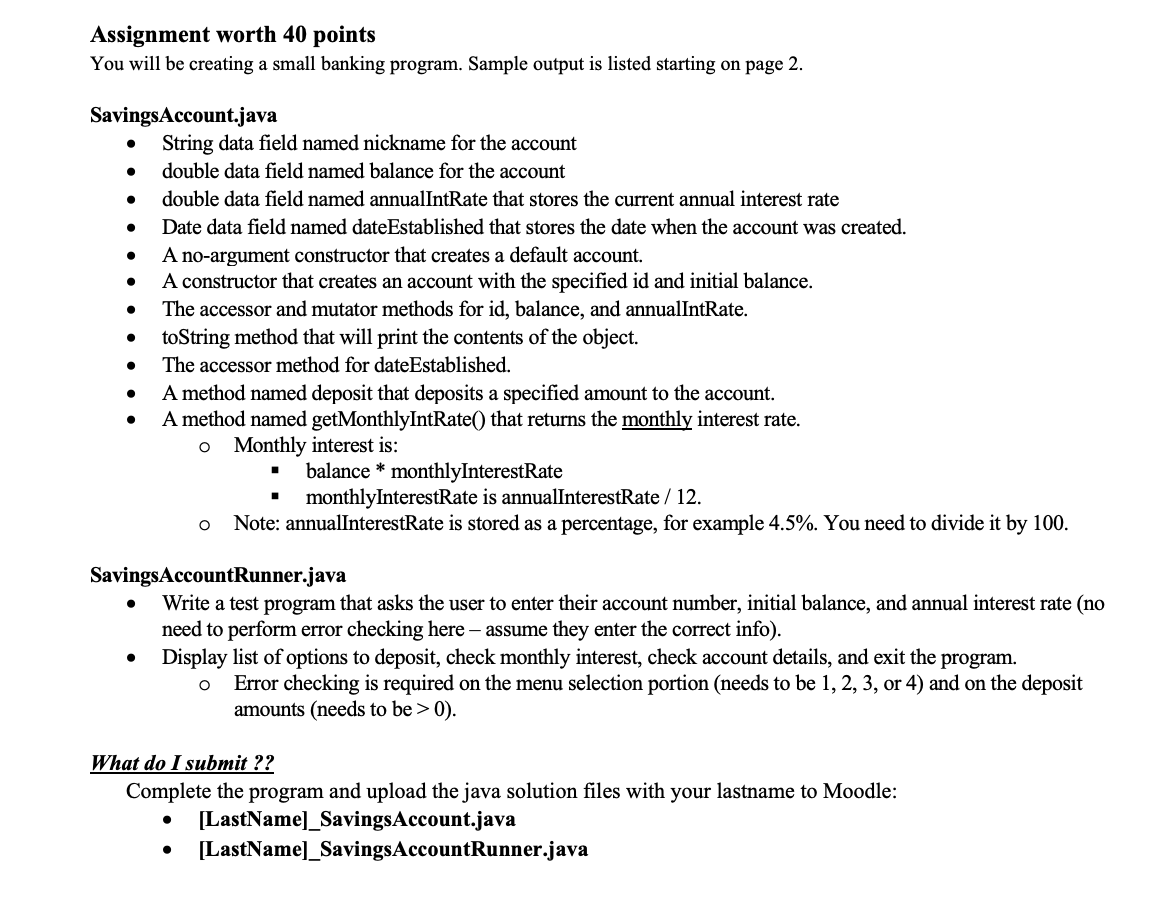 Solved Assignment worth 40 ﻿pointsYou will be creating a | Chegg.com