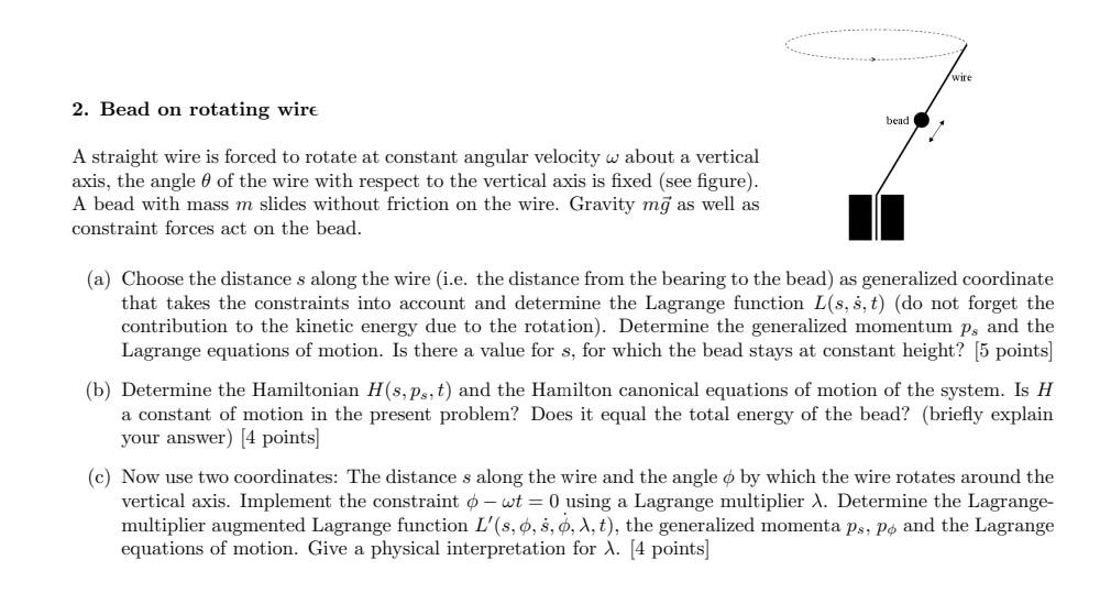 Solved A straight wire is forced to rotate at constant | Chegg.com