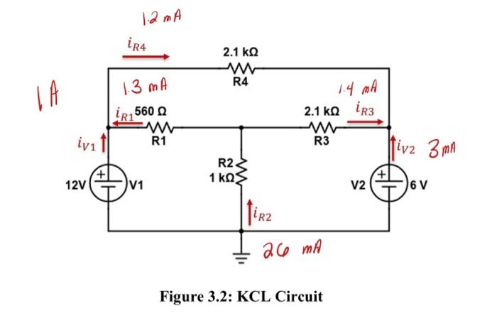 Solved Figure 3.2: KCL Circuit Part 2: Kirchhoff's Current | Chegg.com
