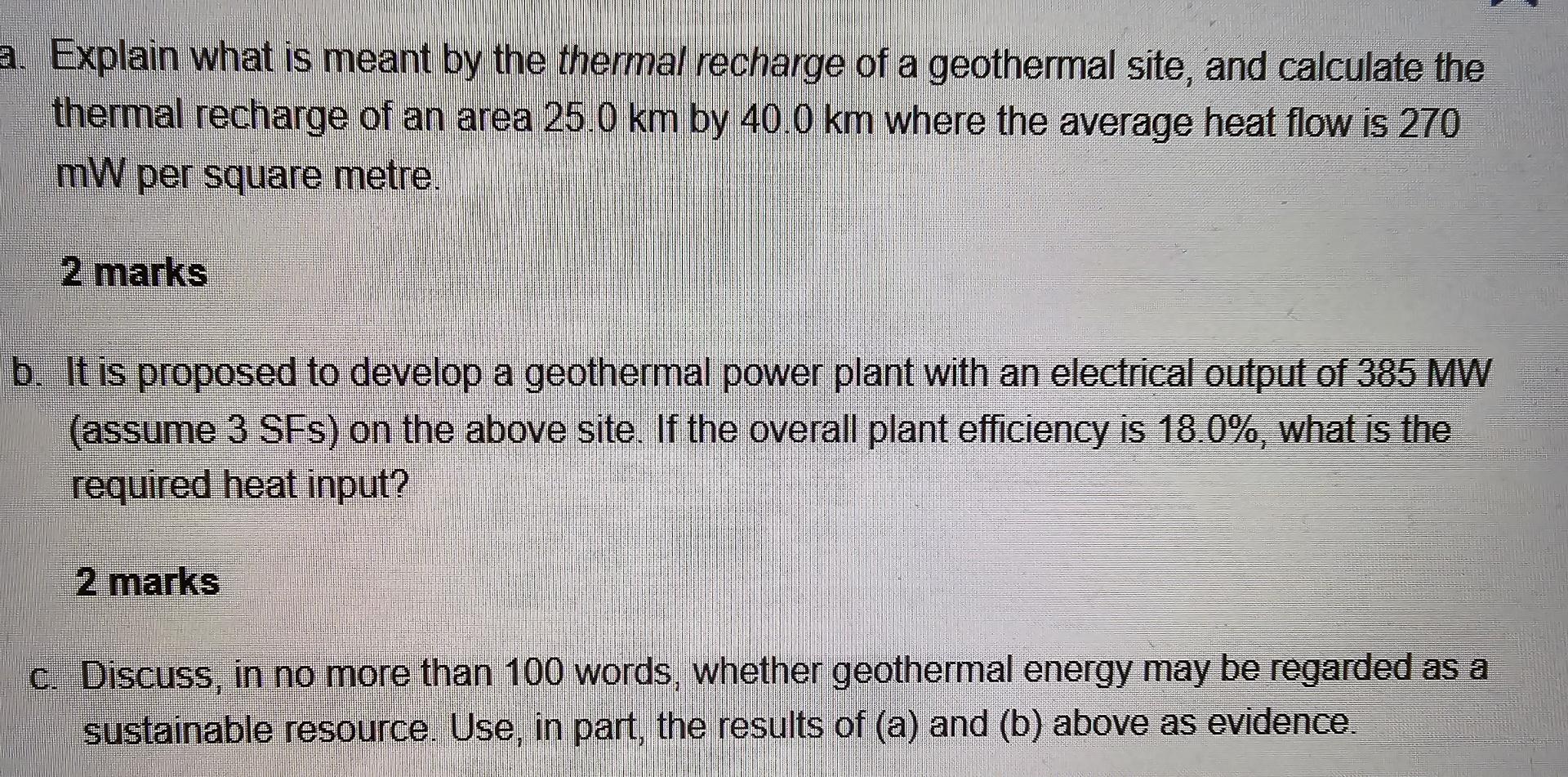 Solved . ﻿Explain what is meant by the thermal recharge of a | Chegg.com