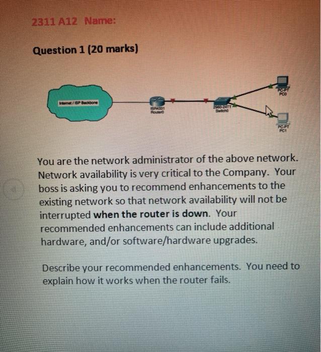 Solved 23 A12 Name: Question 1 (20 marks) mat/ISP Baton | Chegg.com