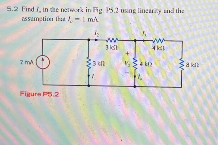 Solved 5.2 Find 1, in the network in Fig. P5.2 using | Chegg.com