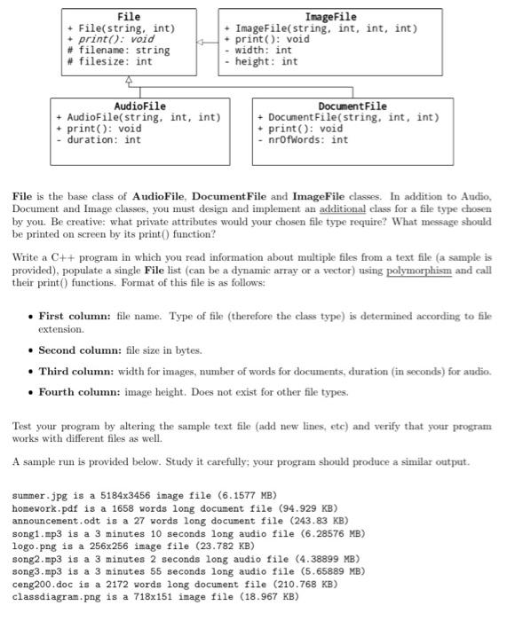 Solved File File(string, int) print(): void # filename: | Chegg.com