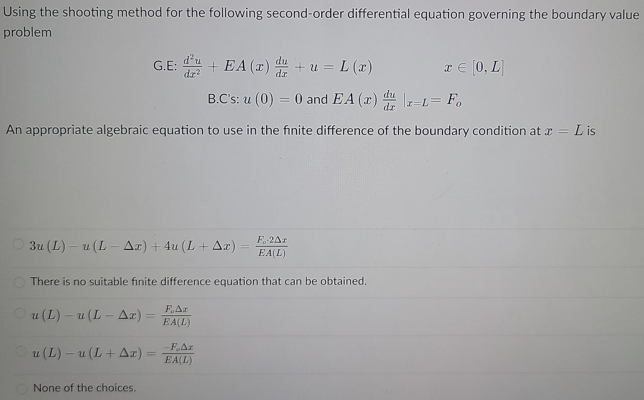 Solved Using the shooting method for the following | Chegg.com