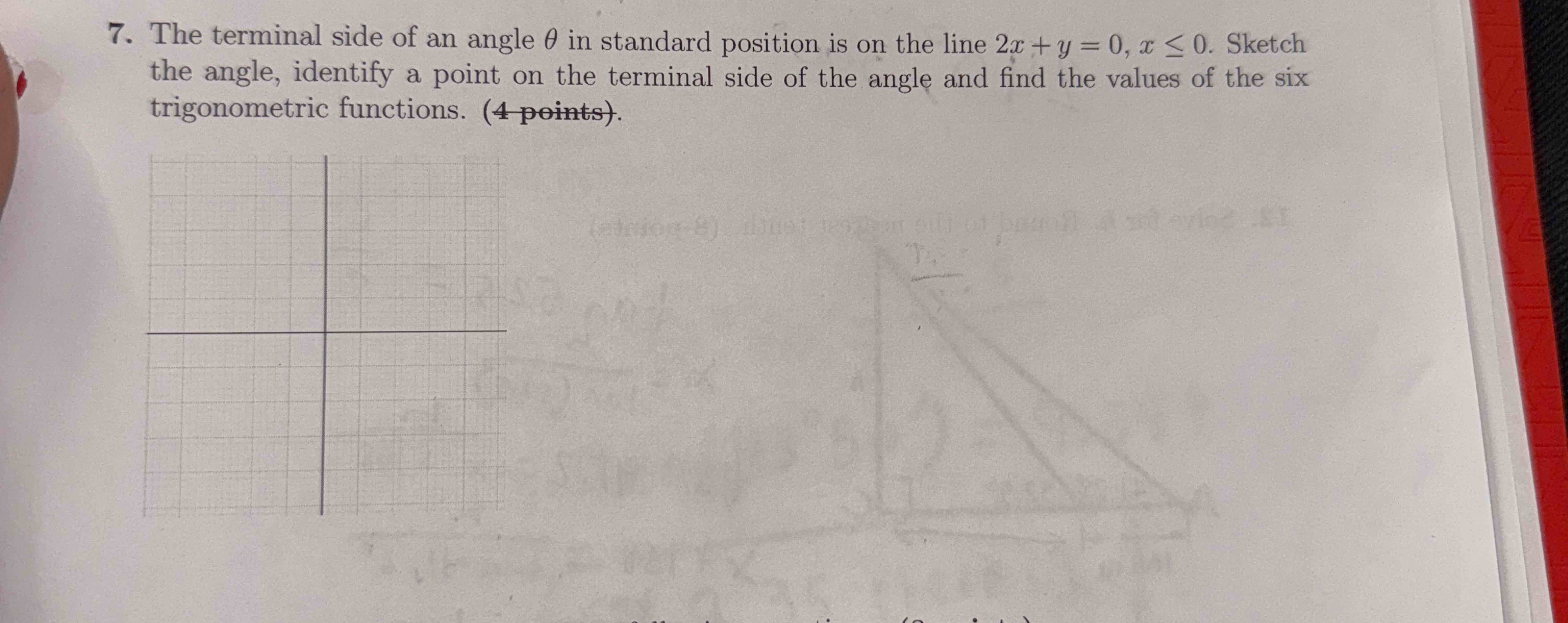 Solved The terminal side of an ﻿angle θin ﻿standard position | Chegg.com