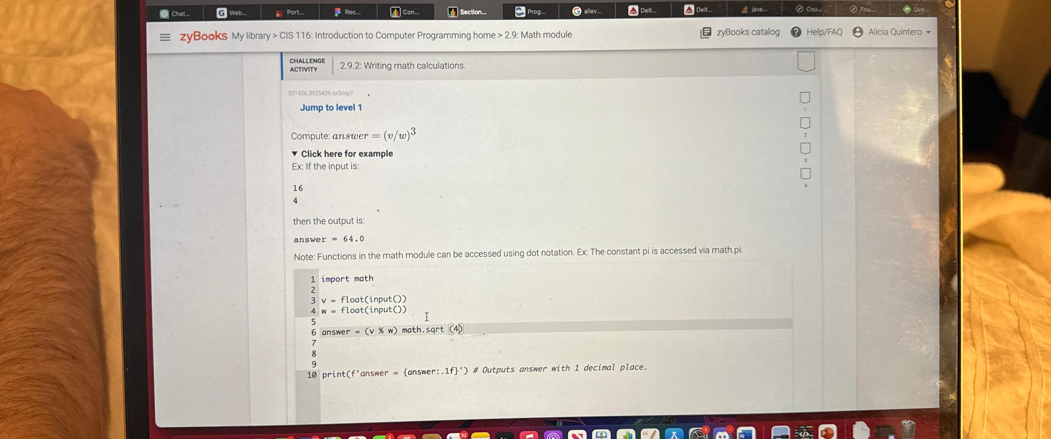 Solved -= ﻿zyBooks My library > ﻿CIS 116: Introduction to | Chegg.com