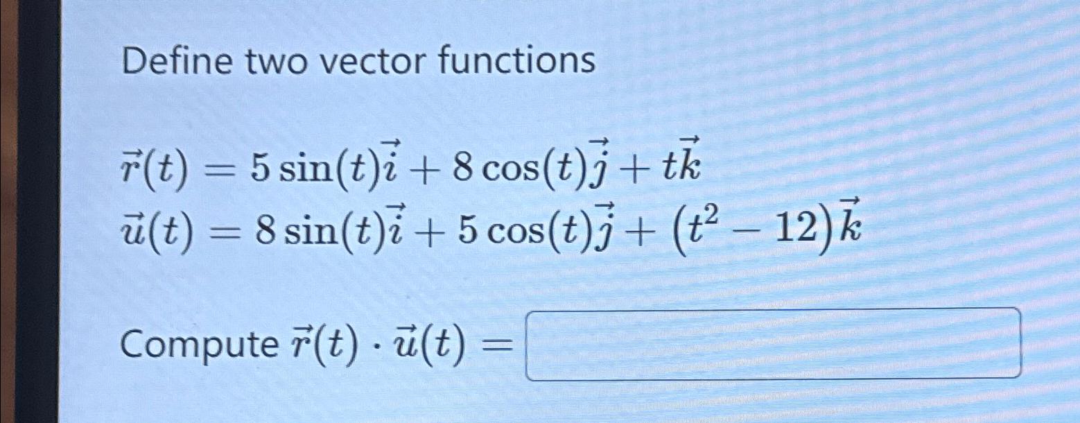 Solved Define two vector | Chegg.com