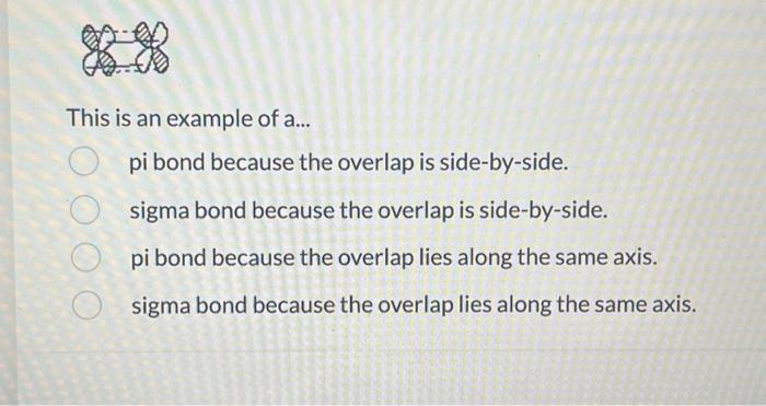 Solved This is an example of a... pi bond because the | Chegg.com