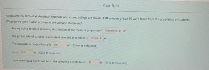 Solved Your Turn Approximately 60% of all American students | Chegg.com Solved Your Turn Approximately 60% of all American students | Chegg.com