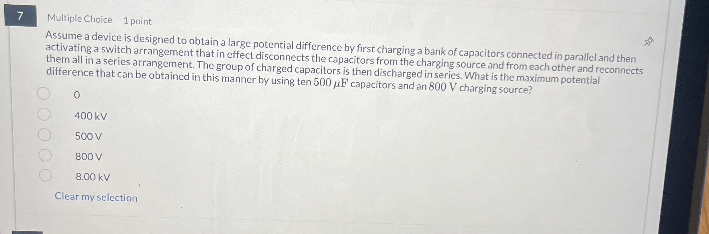 Solved 7Multiple Choice1 ﻿pointAssume a device is designed | Chegg.com