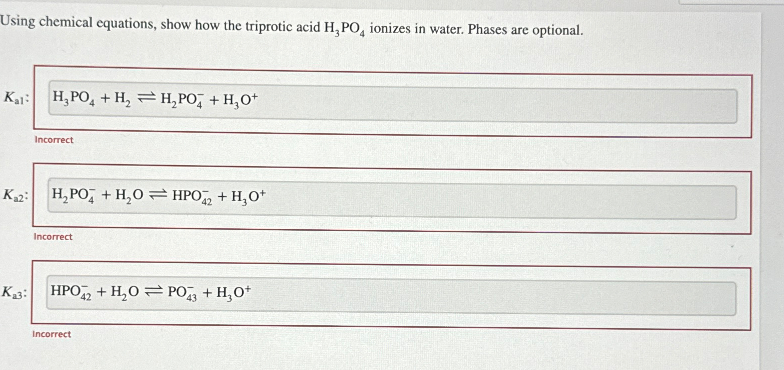 Solved Using chemical equations, show how the triprotic acid | Chegg.com