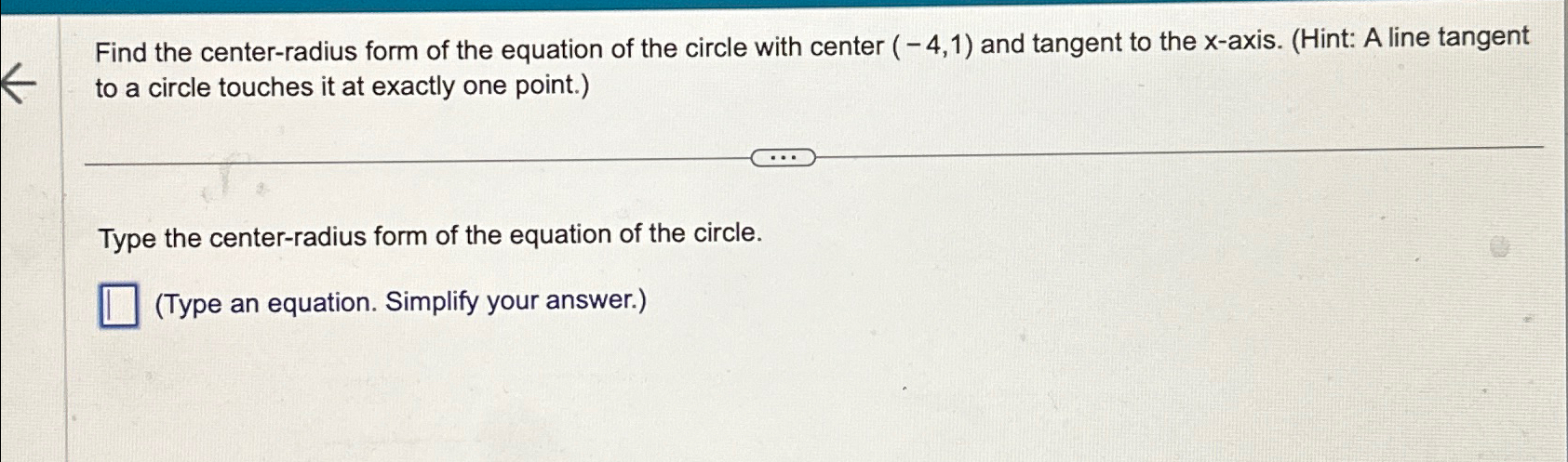 Solved Find the center-radius form of the equation of the | Chegg.com
