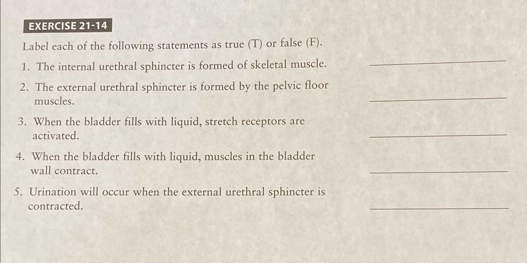 Solved EXERCISE 21-14Label each of the following statements | Chegg.com