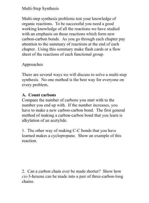 Solved Multi-Step Synthesis Multi-step synthesis problems | Chegg.com
