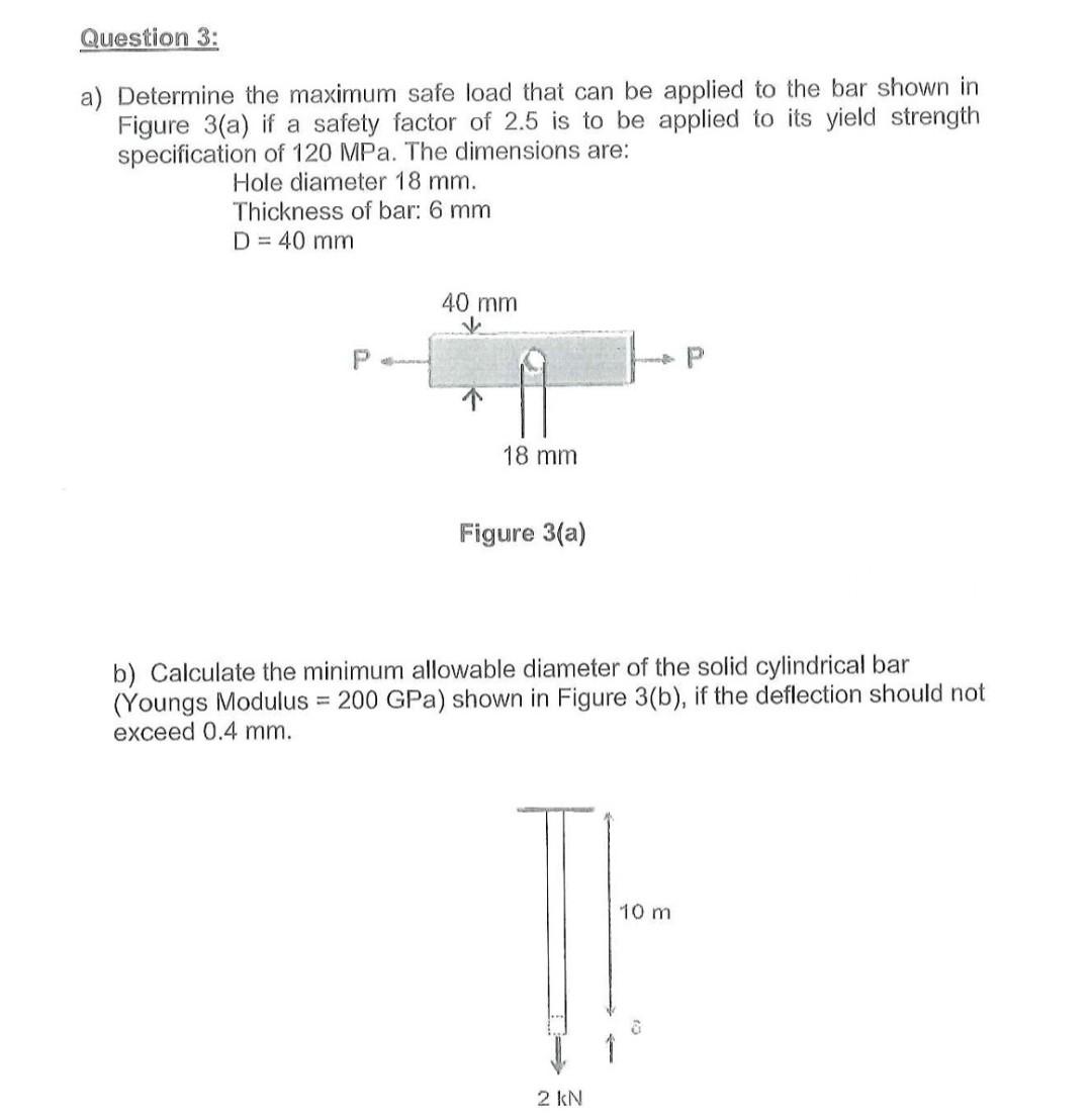 Solved a) Determine the maximum safe load that can be | Chegg.com