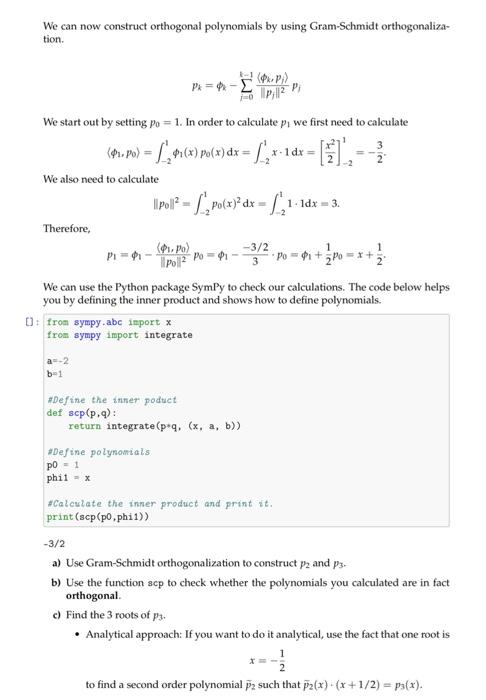 Solved 2 Gaussian Quadrature In this exercise we will | Chegg.com