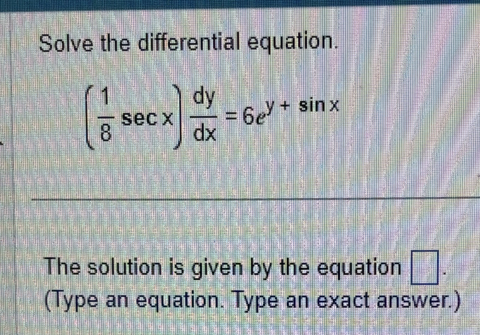 Solved Solve the differential | Chegg.com