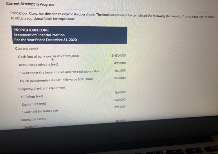 Solved Current Attempt in Progress Pronghorn Corp. has | Chegg.com