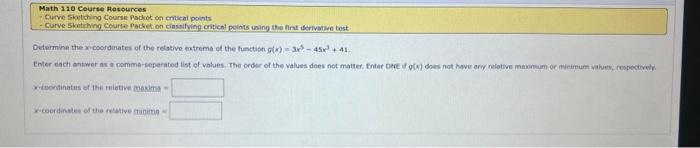 Solved Math 110 Course Resources - Curve tikititing Course | Chegg.com