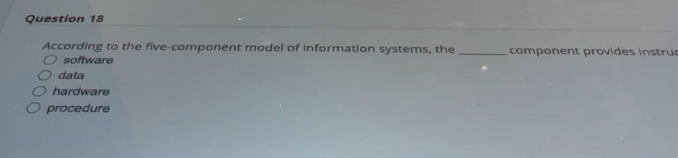 Solved Question 18According to the five-component model of | Chegg.com