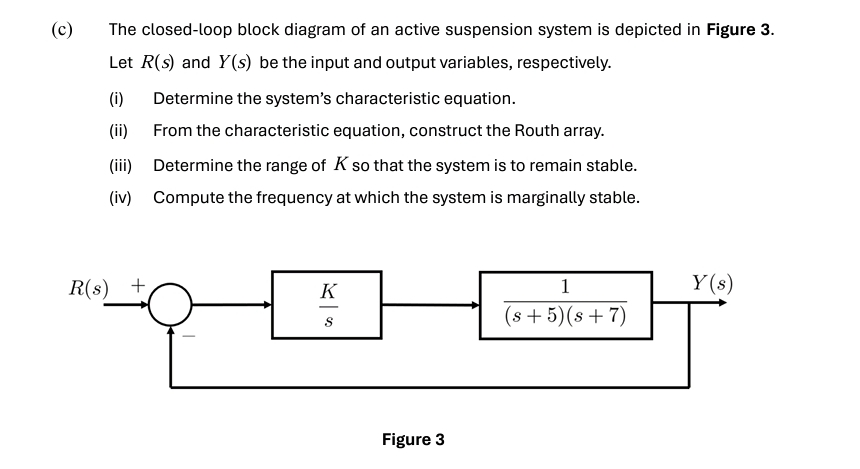 Solved (c) ﻿The closed-loop block diagram of an active | Chegg.com