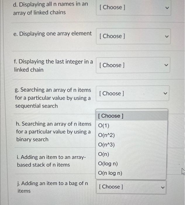 Solved Using Big O notation, indicate the time requirement | Chegg.com