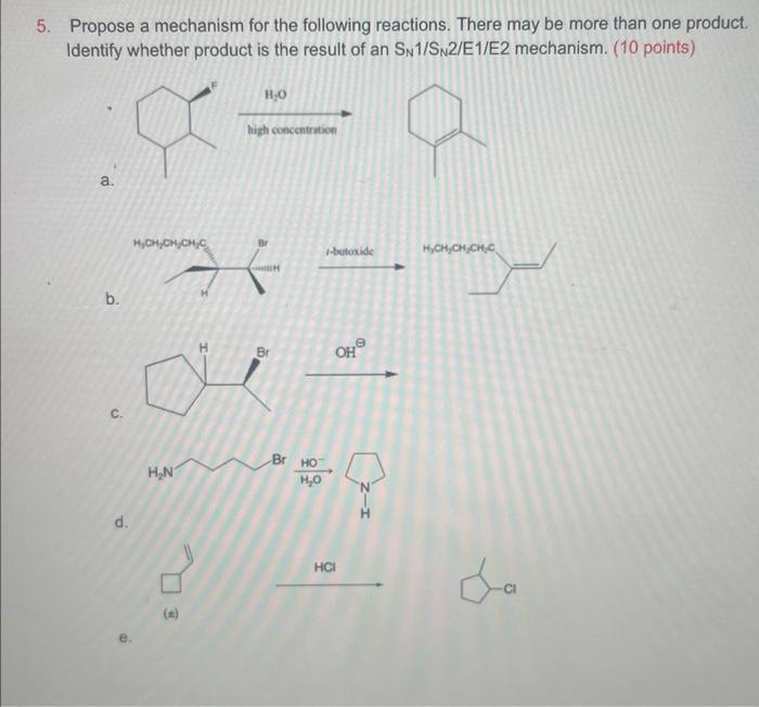 Solved Propose a mechanism for the following reactions. | Chegg.com