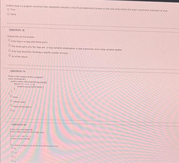 Solved A While Loop Is A Program Construct That Repeatedly 1422