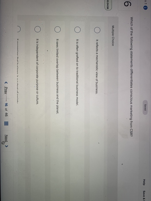 Solved Saved Help Save & Which of the following statements | Chegg.com