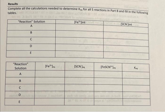 Solved Procedure - Part B: Determination of Keq 1. Using the | Chegg.com Solved Procedure - Part B: Determination of Keq 1. Using the | Chegg.com