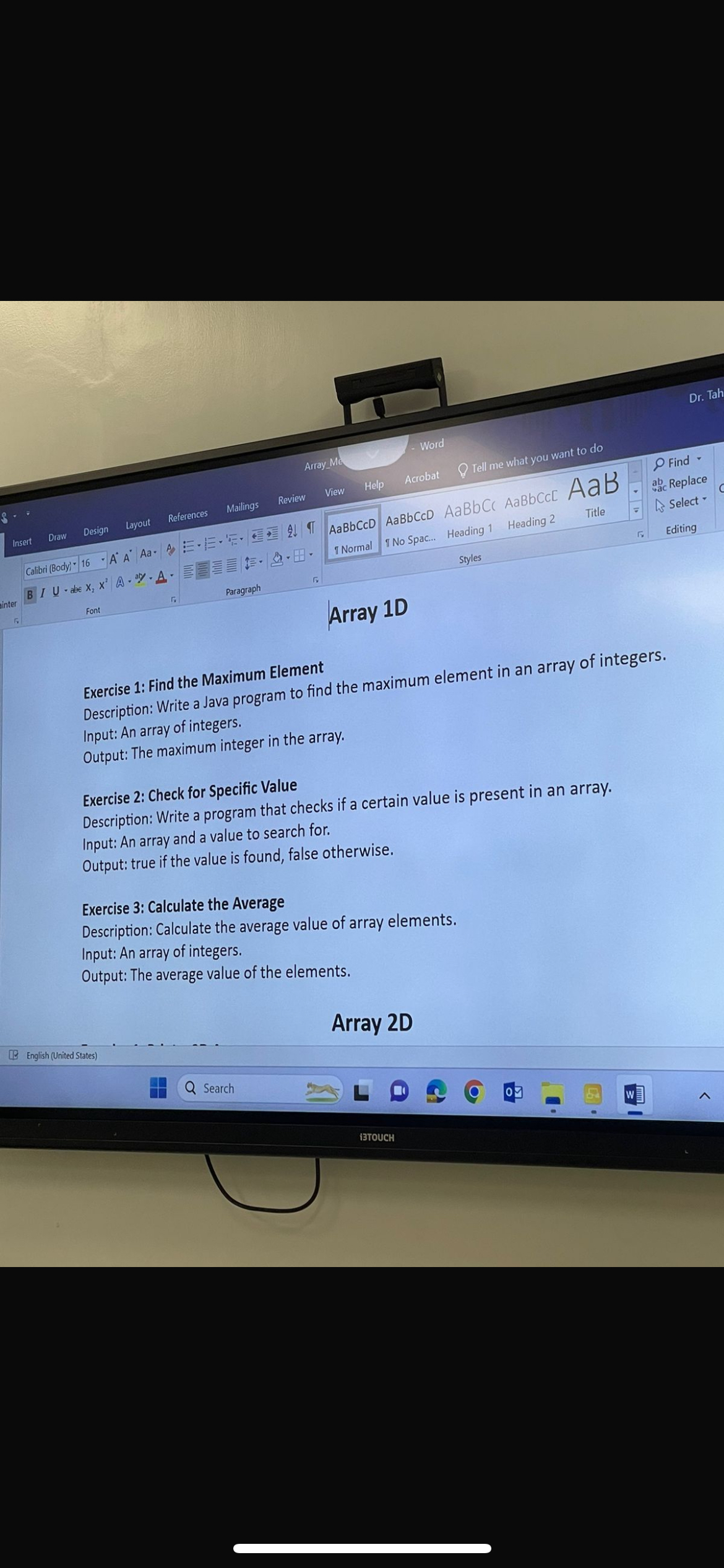 Solved Exercise 1: Find the Maximum ElementDescription: | Chegg.com