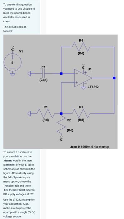 Solved To answer this question you need to use LTSpice to | Chegg.com