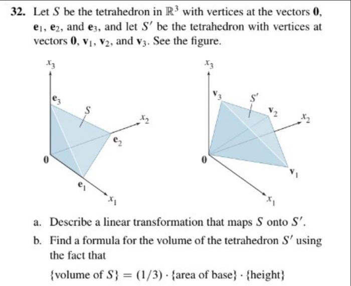 Solved 32. Let S be the tetrahedron in R3 with vertices at | Chegg.com