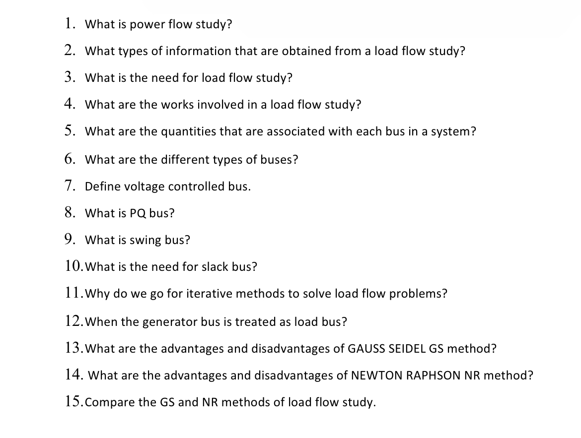 Solved What is power flow study?What types of information | Chegg.com