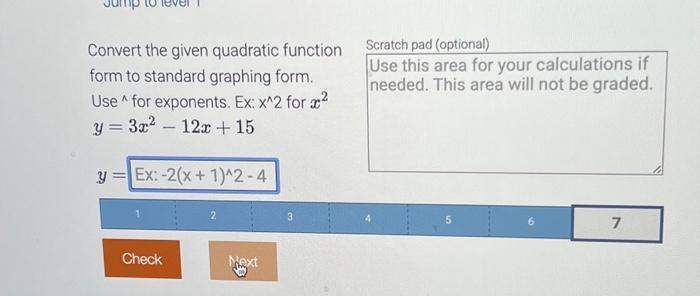 Solved Convert the given quadratic function form to standard | Chegg.com