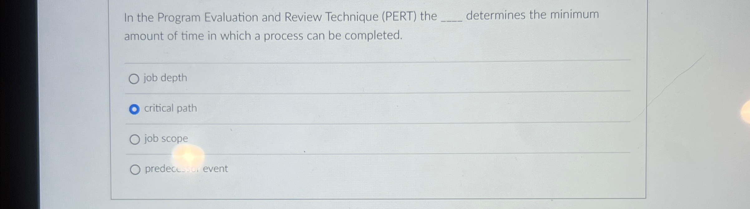 Solved In the Program Evaluation and Review Technique (PERT) | Chegg.com