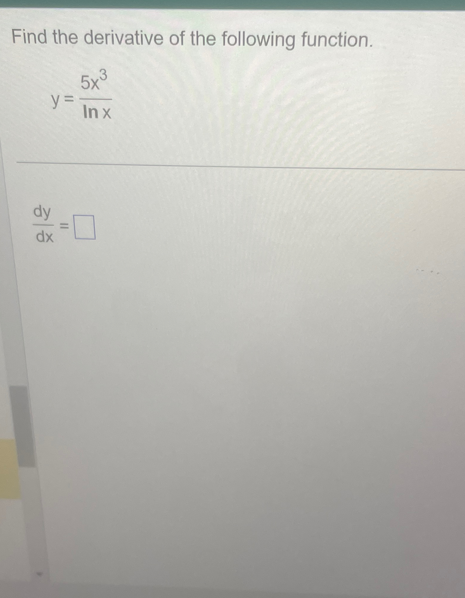 Solved Find the derivative of the following | Chegg.com
