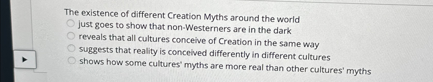 Solved The existence of different Creation Myths around the | Chegg.com