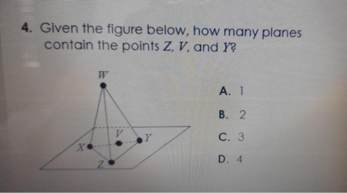 Solved 4. Given the figure below, how many planes contain | Chegg.com