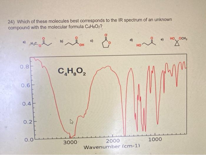 Solved 24) Which of these molecules best corresponds to the | Chegg.com