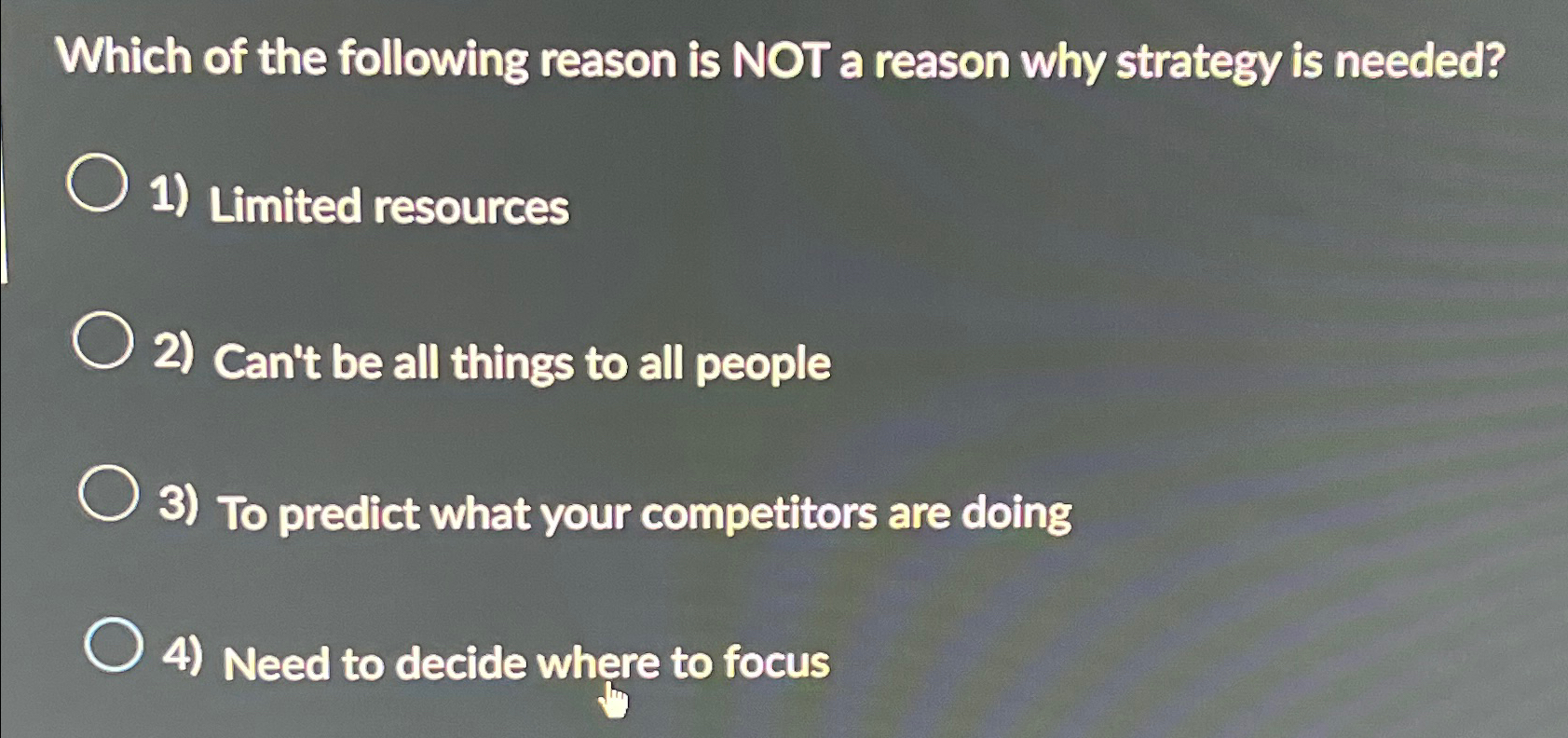 Solved Which of the following reason is NOT a reason why | Chegg.com