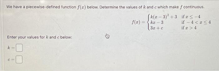 Solved We have a piecewise-defined function f(x) below. | Chegg.com