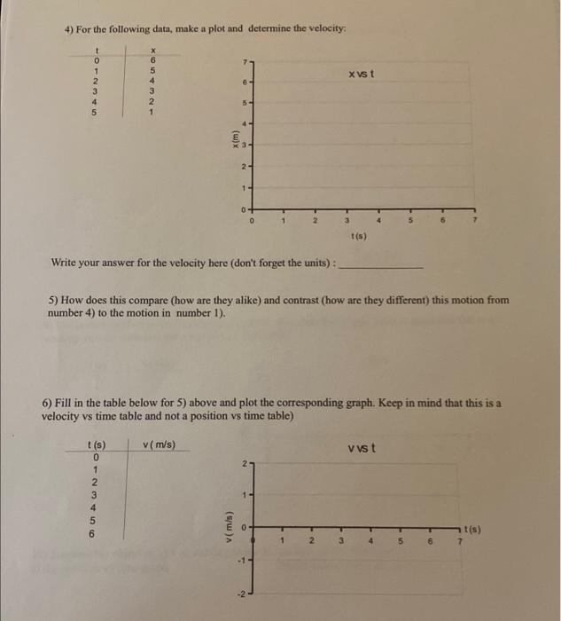 Solved In lab 2 we looked at position vs time graphs and saw | Chegg.com